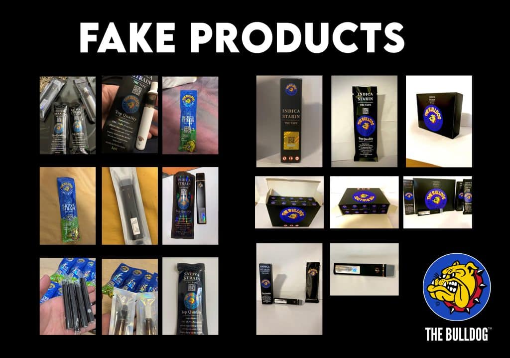 Dangerous smoking-products are being sold with The Bulldog logo